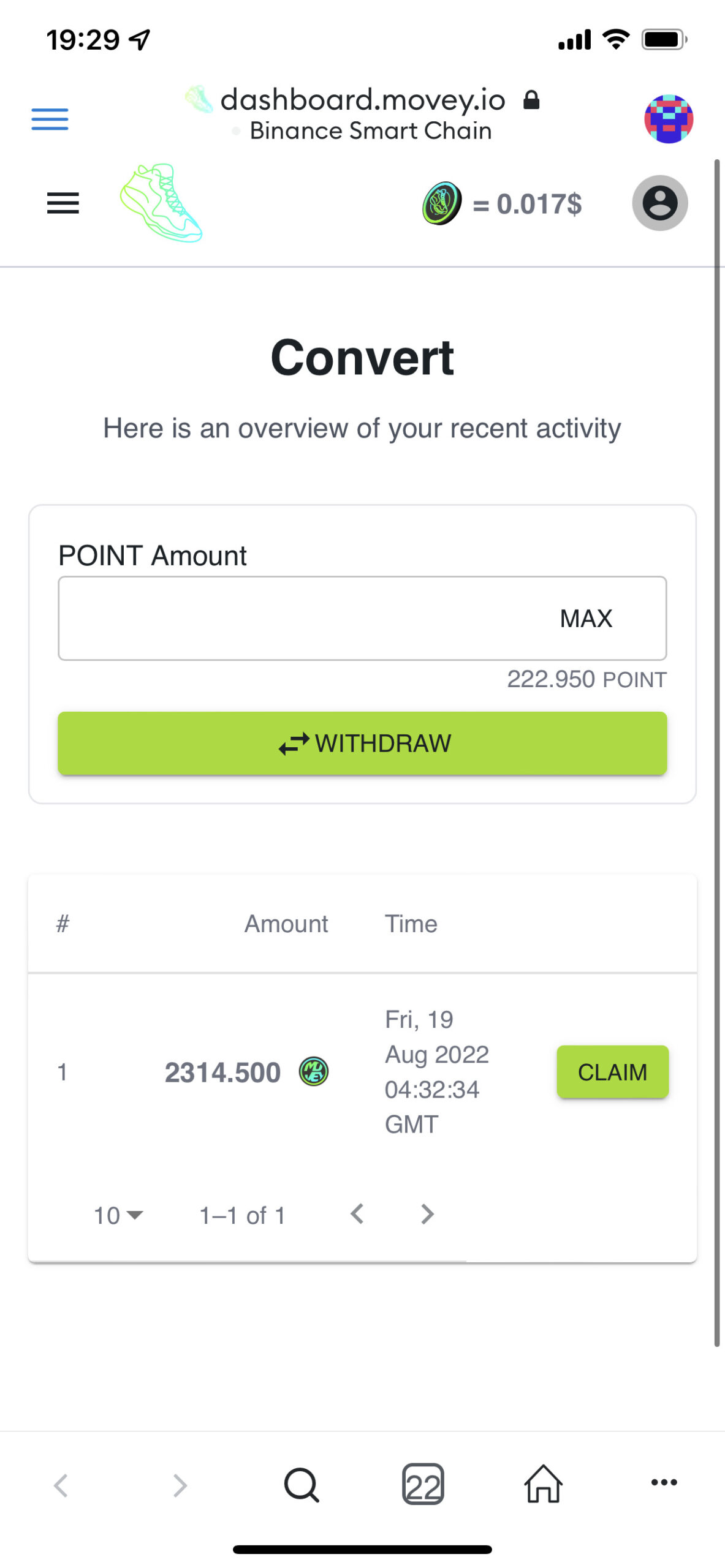 MOVEYのポイントをClaimできない時の対処法 】トラブル解決
